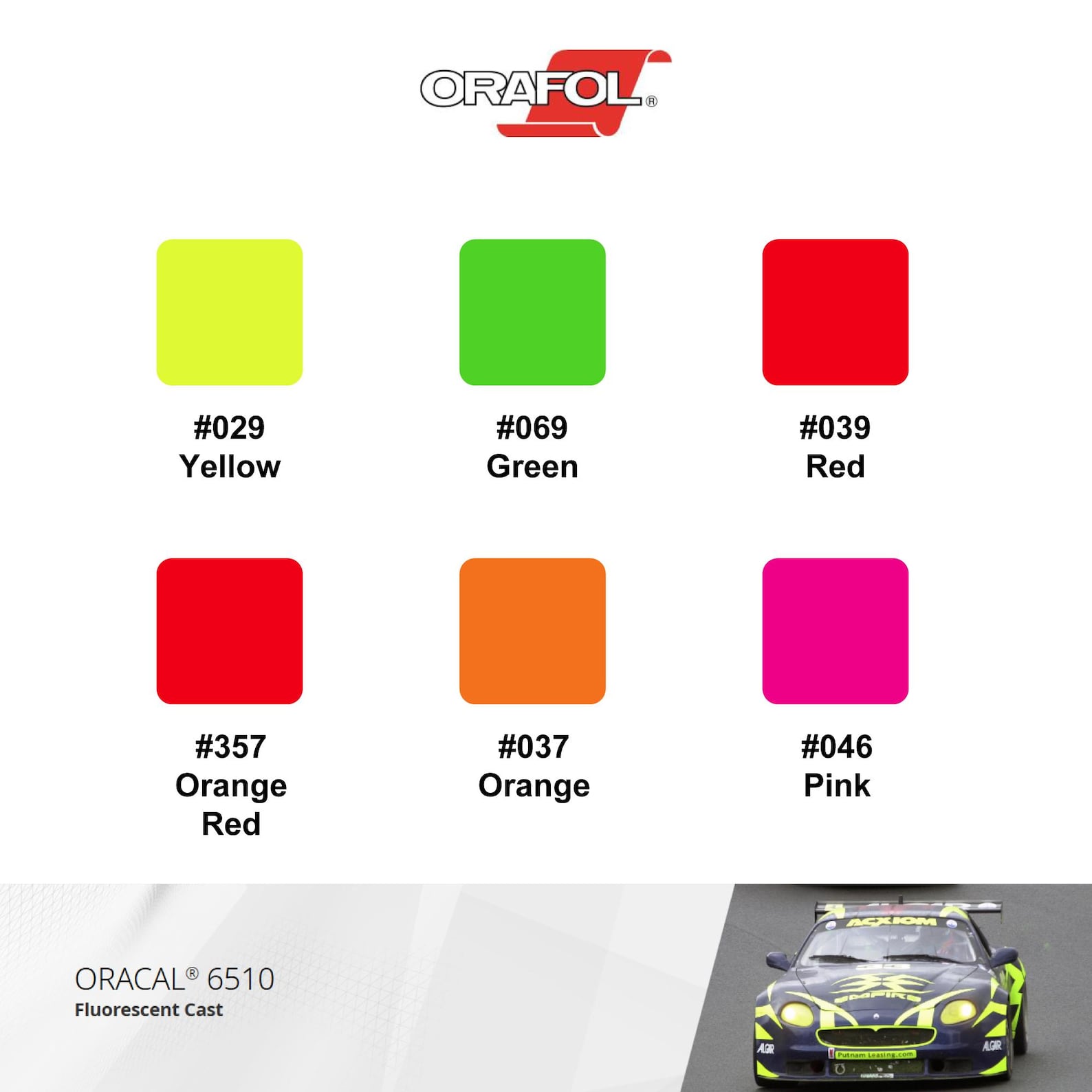 Oracal 6510 Fluorescent Vinyl - A4 A5 Sheet 610mm Roll - Craft Vinyl ...