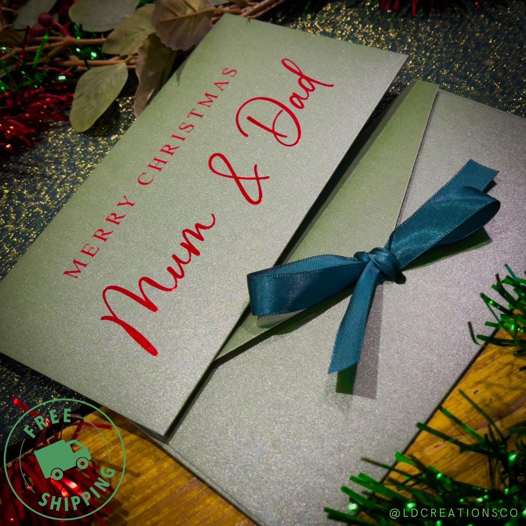 Personalized High-quality Envelope With Ribbon, Valentines Gift ...