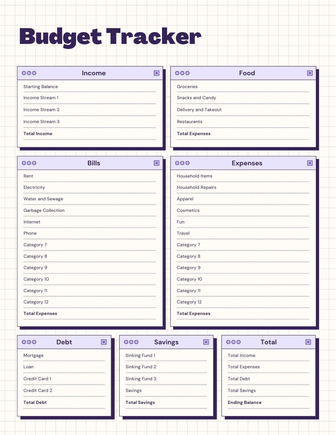 Budget Tracker - Etsy