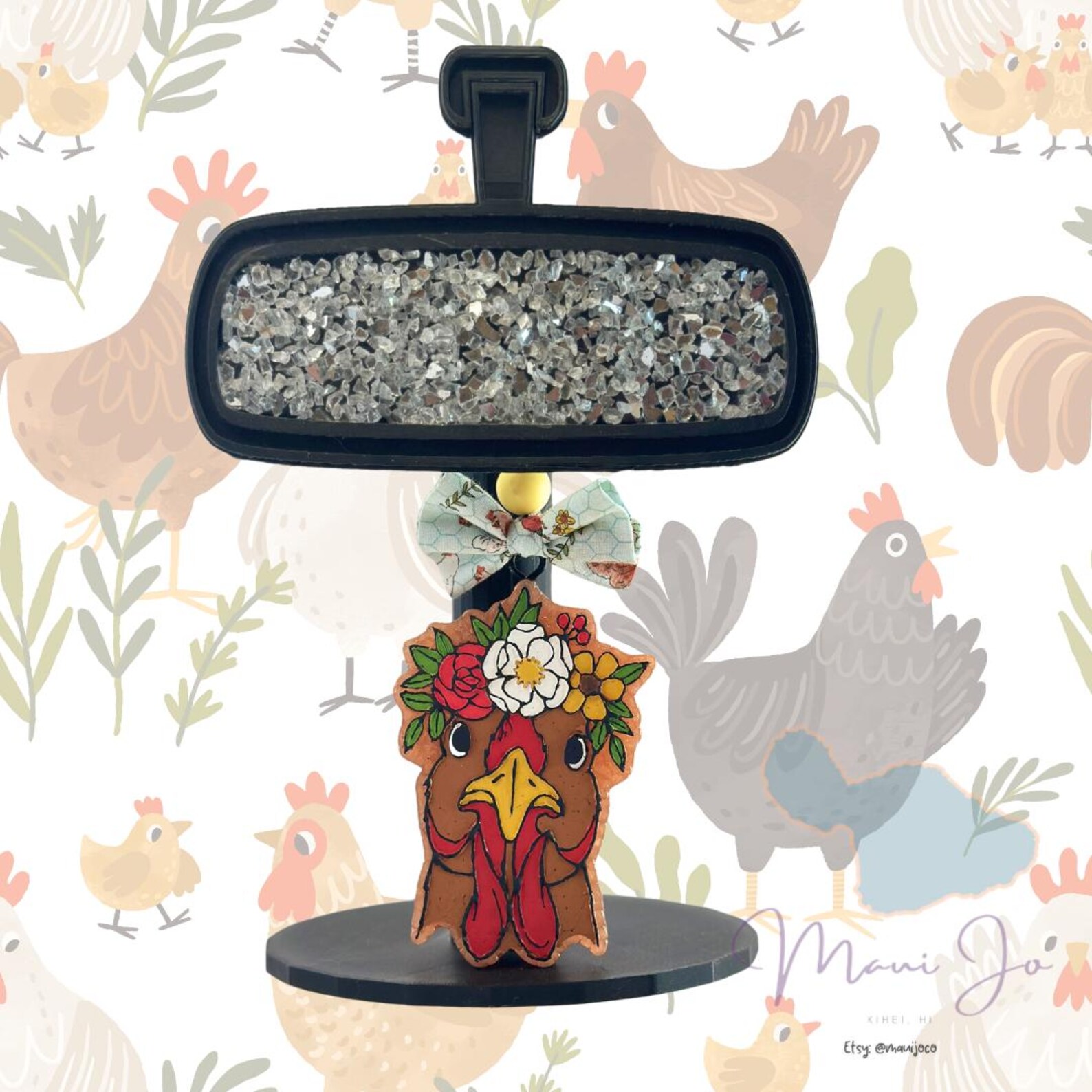 Floral Crown Chicken; Cute Chicken Freshie, Custom Freshie - Etsy