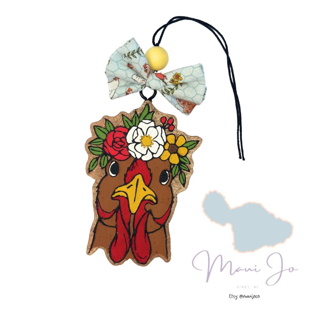 Floral Crown Chicken; Cute Chicken Freshie, Custom Freshie - Etsy