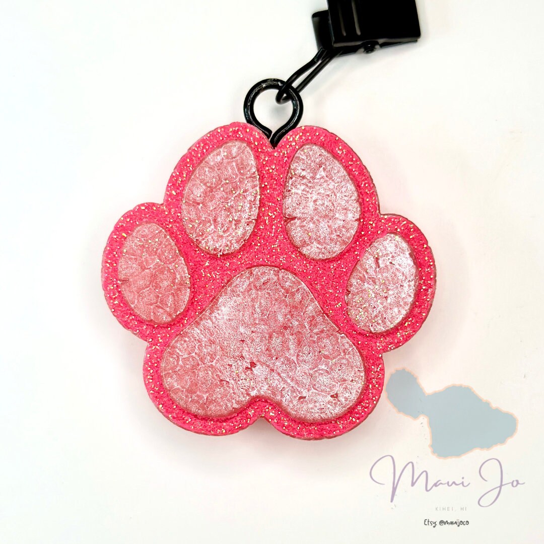 Paw Print Glitter Custom Vent Clip Freshie Mini Freshie - Etsy