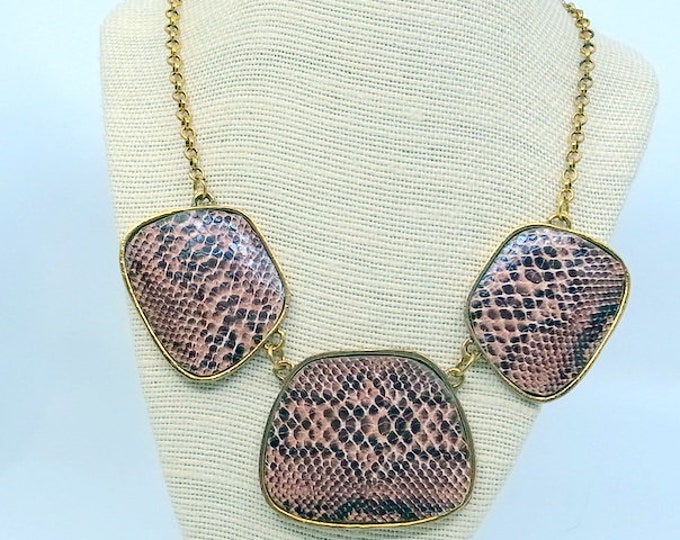 Vintage Big Python Snakeskin Necklace SALE Choker Lizard Snake ...