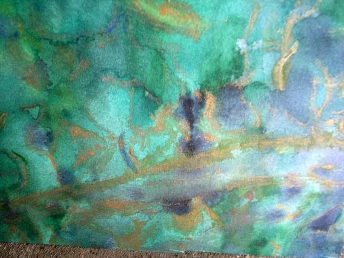 Original Watercolor - Bridge to Atlantis - Atlantis Series Abstract ...