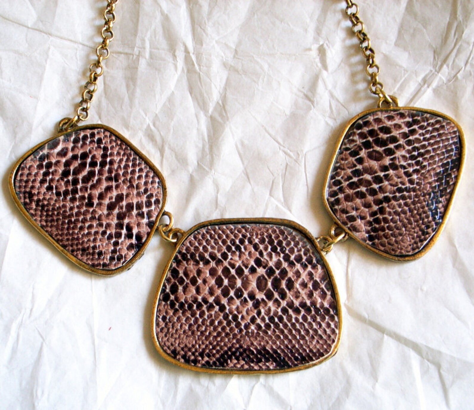 Vintage Big Python Snakeskin Necklace SALE Choker Lizard | Etsy