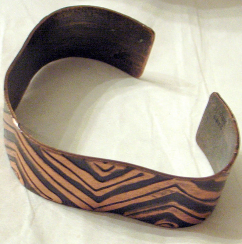 Vintage German Cuff Bracelet Signed Echt Kupfer Hand Arbeit - Etsy