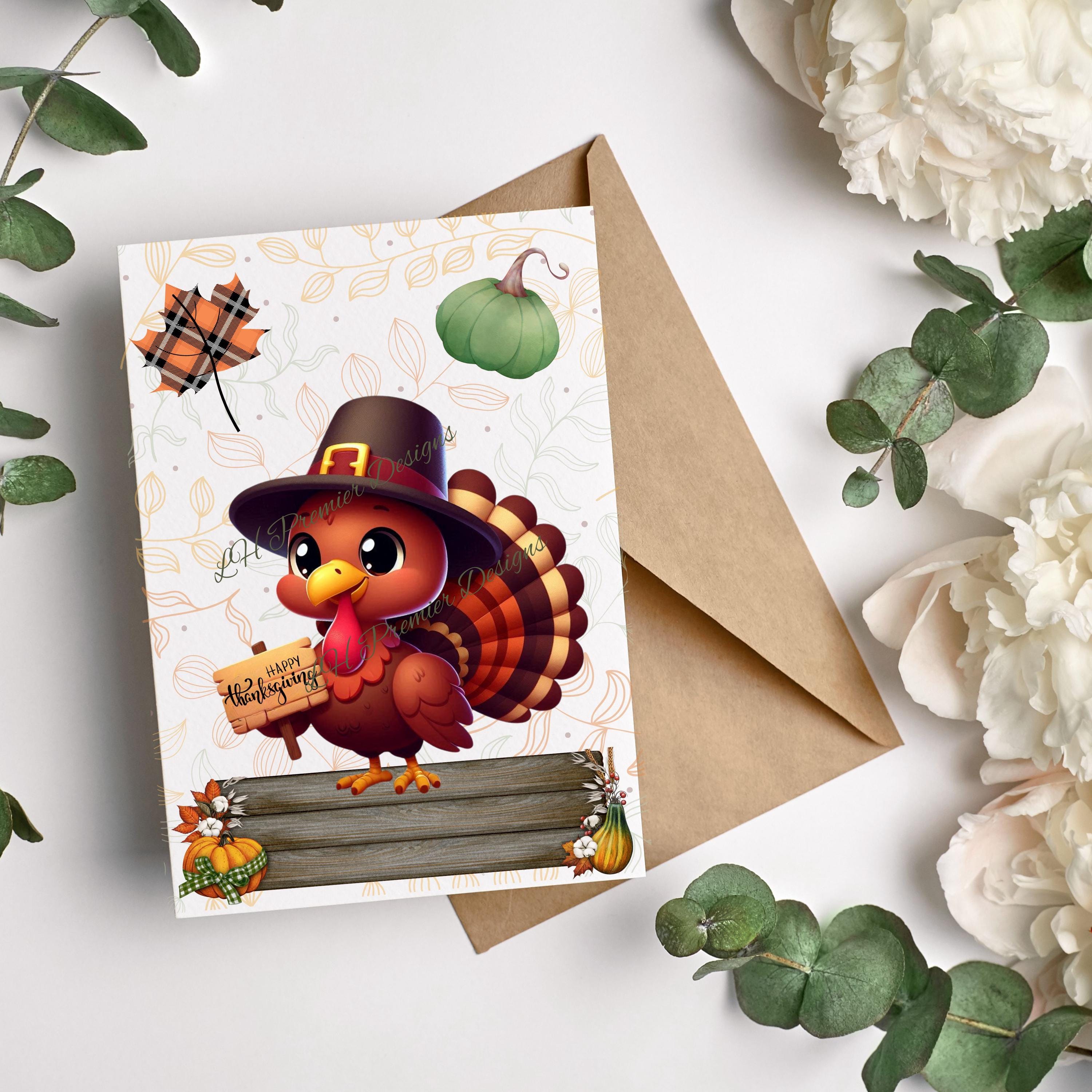 Whimsical Turkey Clipart Art, Cute Little Turkeys, Thanksgiving Clipart ...