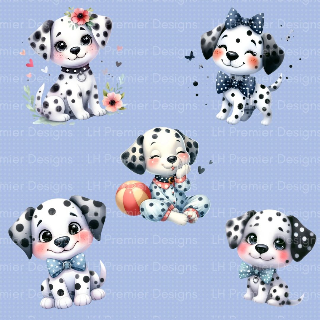 Polka Dot Puppies Clip Art, Cute Animals, Clipart for Commercial Use ...