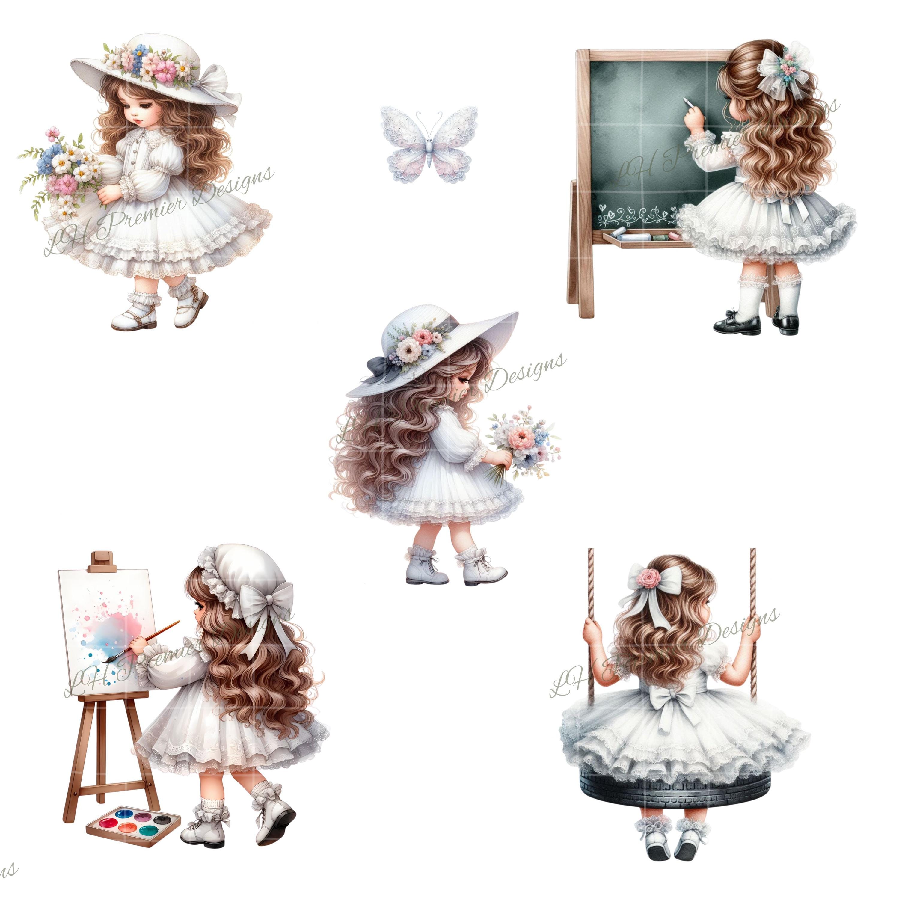 Precious Pretties Clip Art, Cute Little Girls, Clipart for Commercial ...