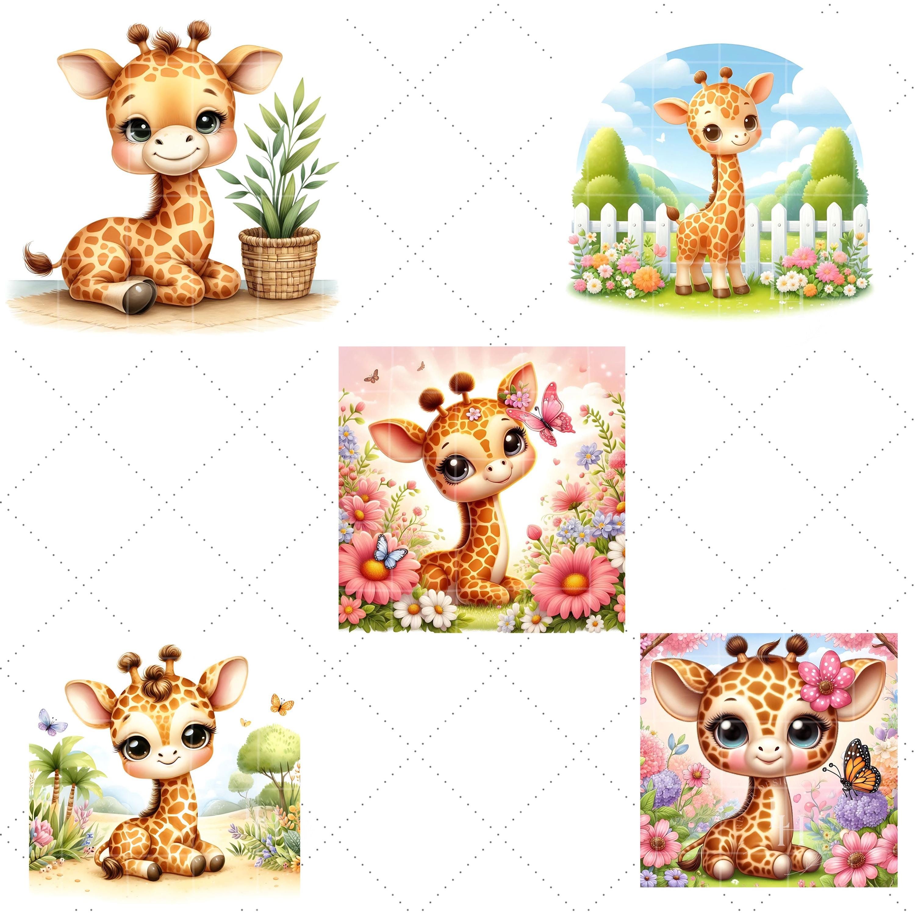Baby Giraffes, Clipart for Commercial Use, JPG Files DIGITAL DOWNLOAD ...