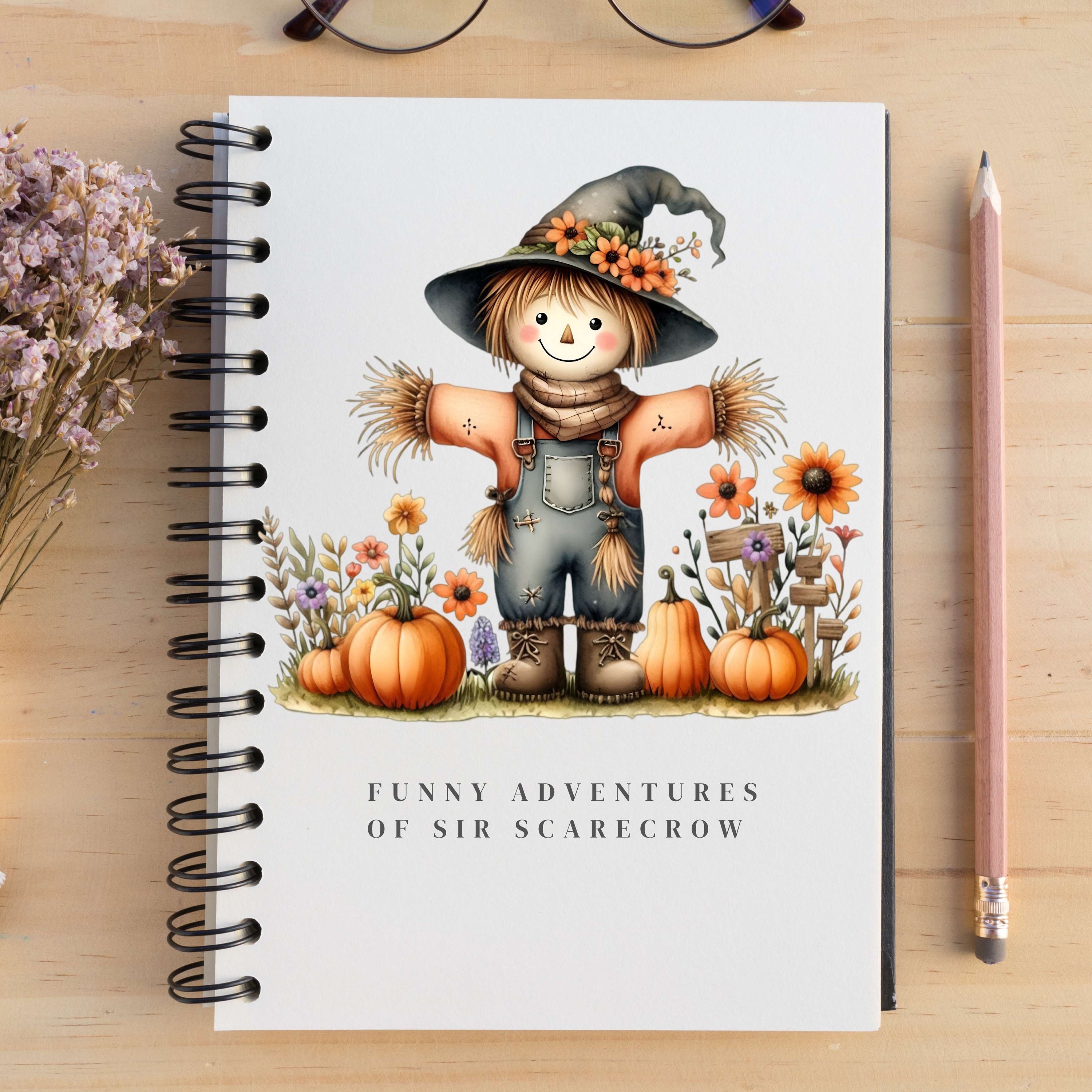 Watercolor Whimsical Scarecrows Clip Art, Autumn, Clipart for ...
