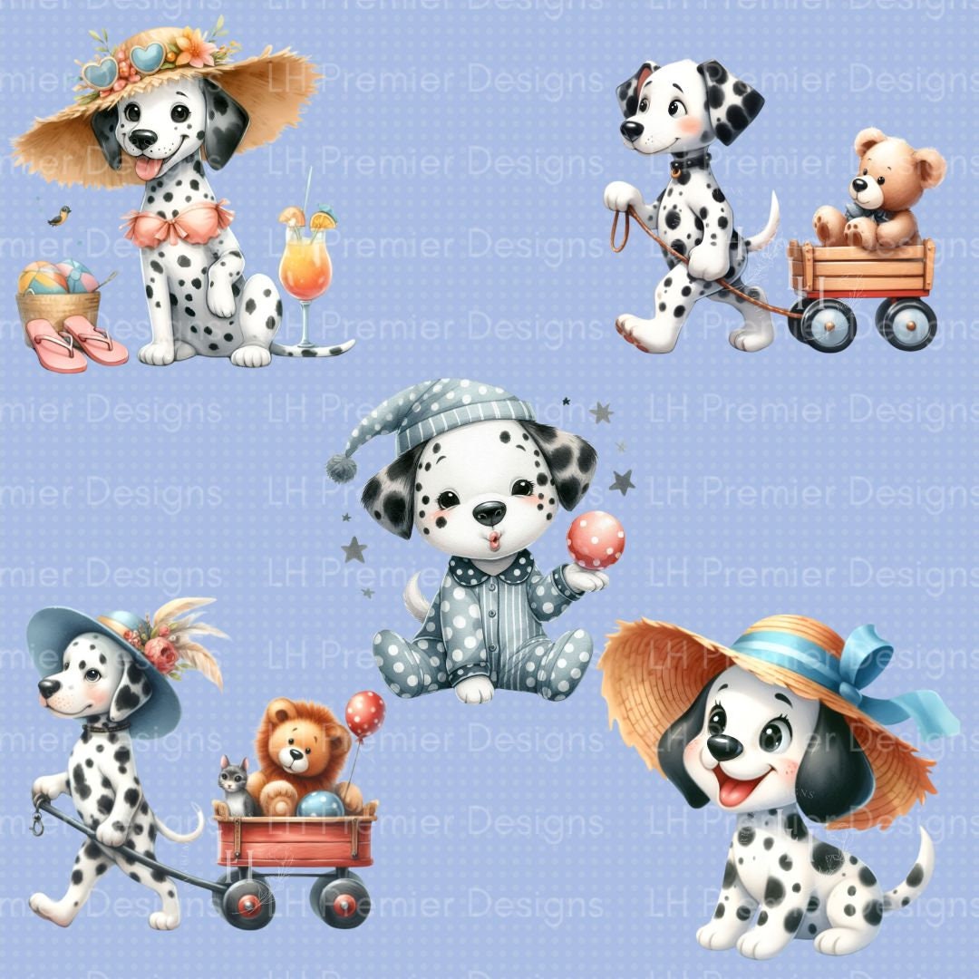 Polka Dot Puppies Clip Art, Cute Animals, Clipart for Commercial Use ...