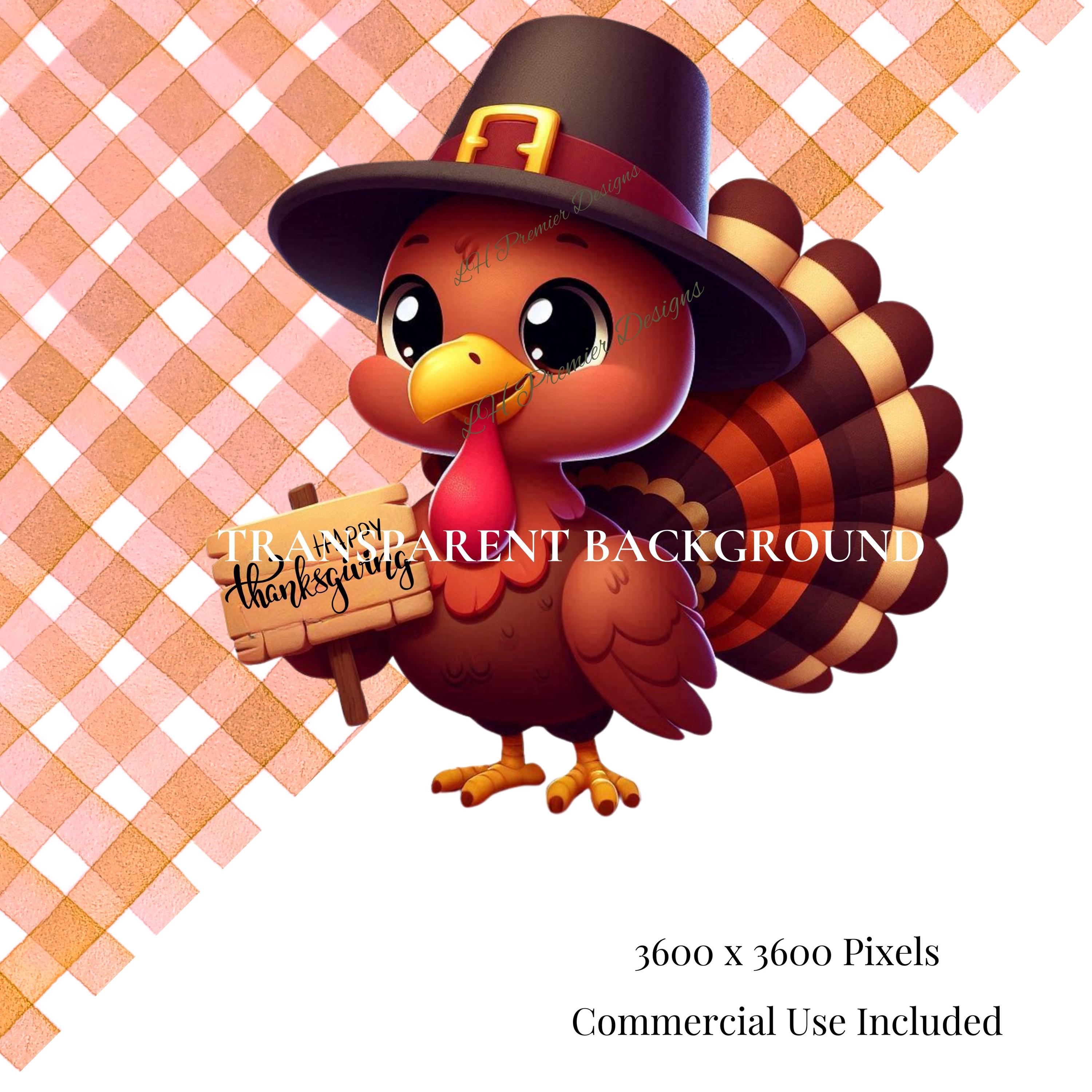 Whimsical Turkey Clipart Art, Cute Little Turkeys, Thanksgiving Clipart ...