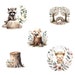 Watercolor Woodland Forest Friends Clip Art, Cute Animals, Clipart for ...