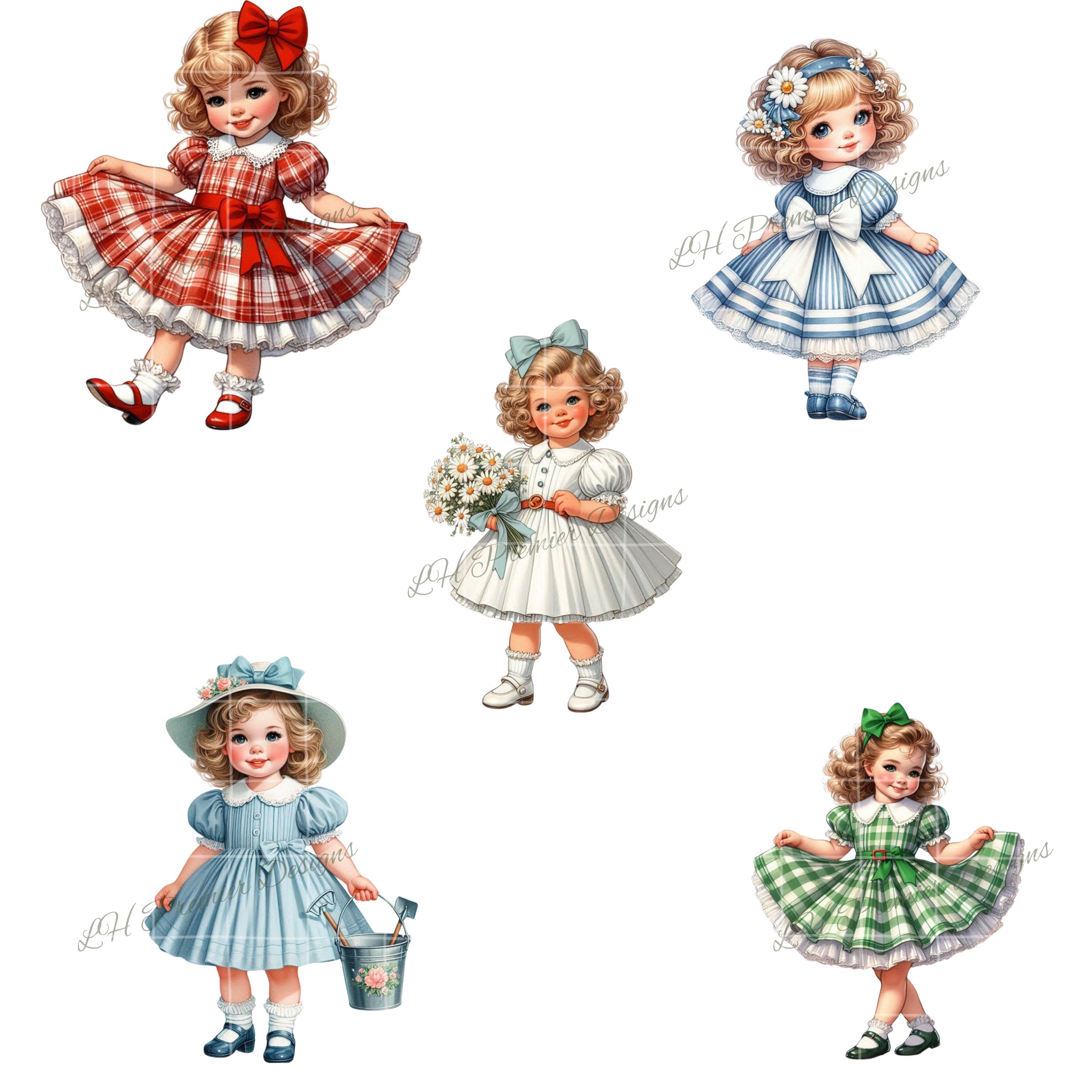 Happy Girls Clip Art, Cute Little Girls, Clipart for Commercial Use ...