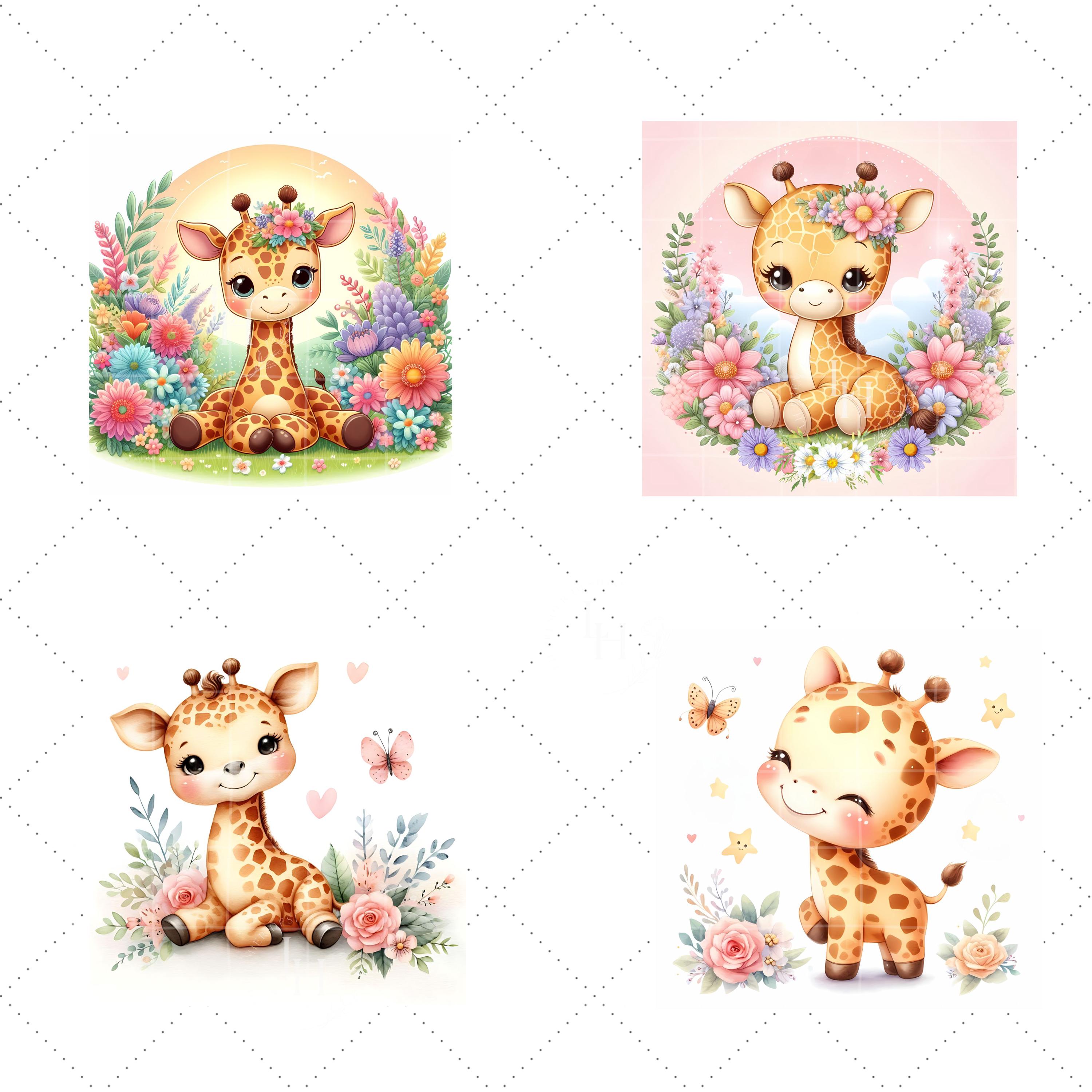Baby Giraffes, Clipart for Commercial Use, JPG Files DIGITAL DOWNLOAD ...