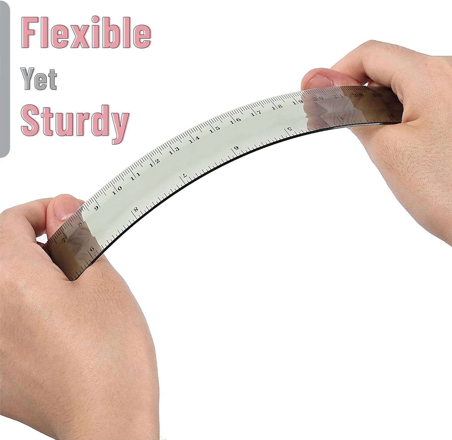 Vintage Color 12 Inch Rulers 6 Pack Clear Plastic School Rulers for ...