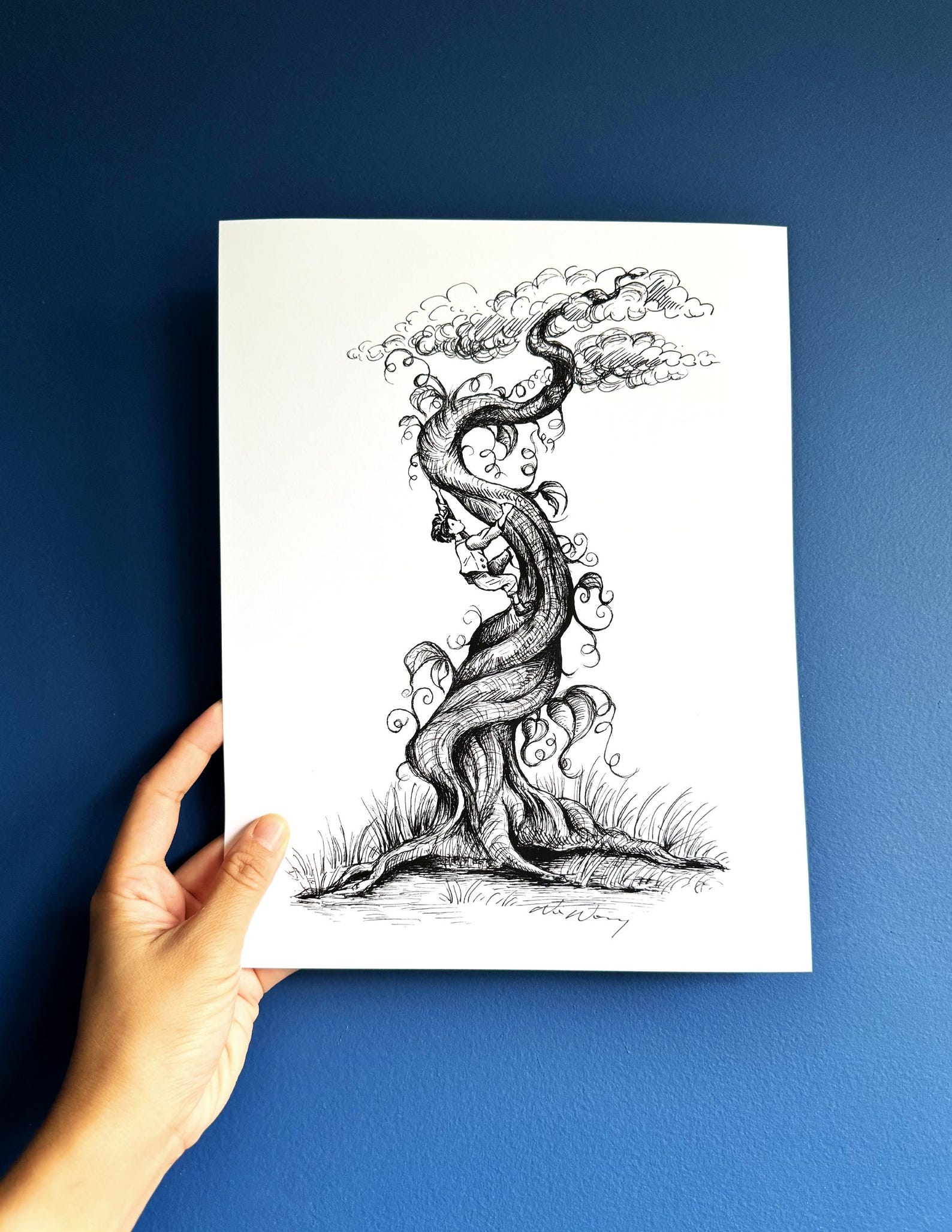 Jack & the Beanstalk / Print of Original Ink Illustration - Etsy