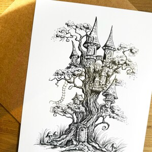 Fairy Castle Treehouse / Print of Original Ink Illustration - Etsy