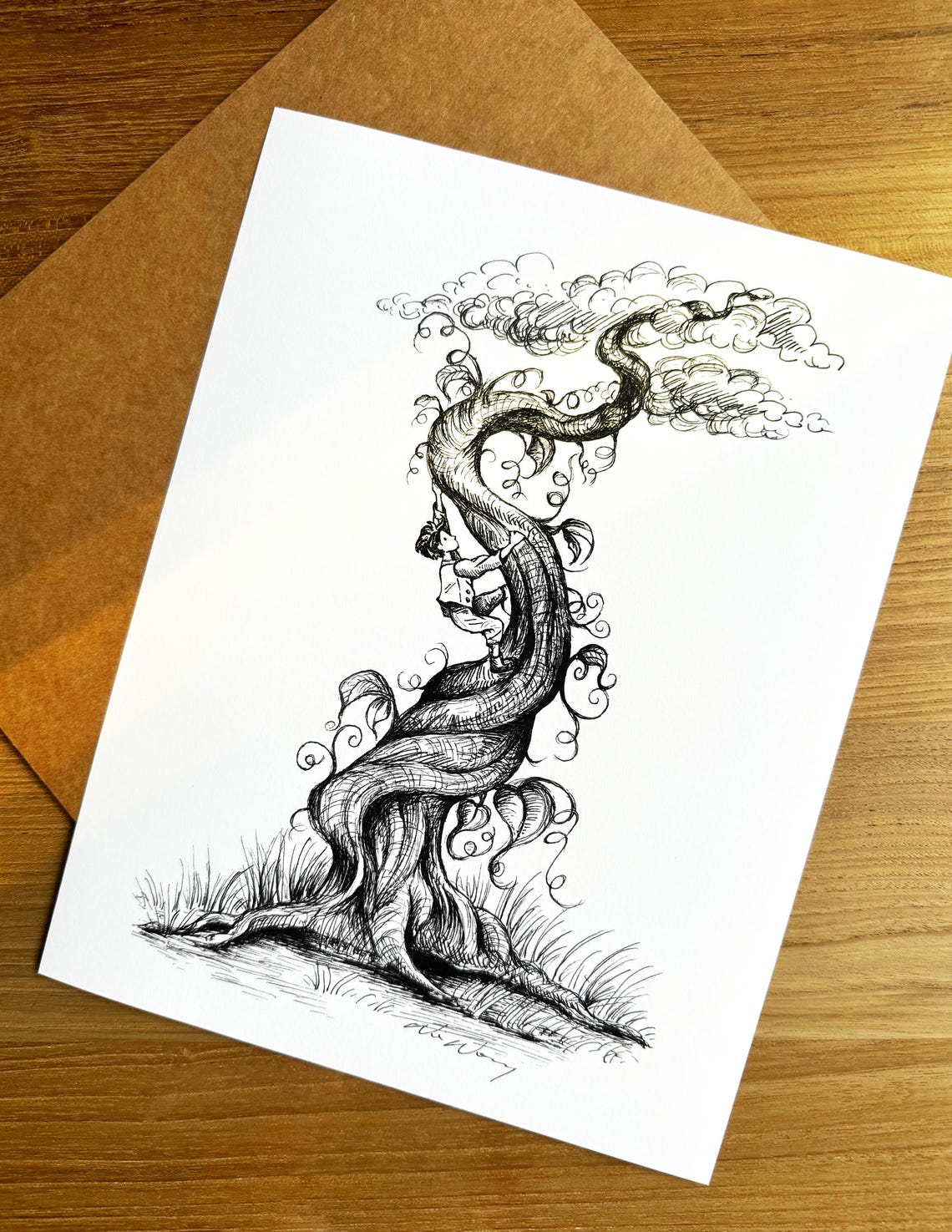 Jack & the Beanstalk / Print of Original Ink Illustration - Etsy