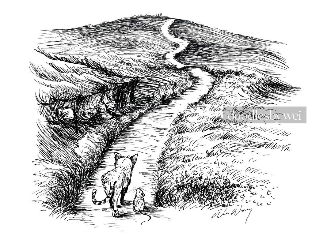An Unlikely Pair / Print of Original Ink Illustration - Etsy