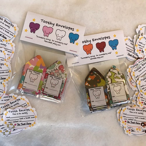 Set of 20 toothy Envelopes for Tooth Exchanges | Etsy