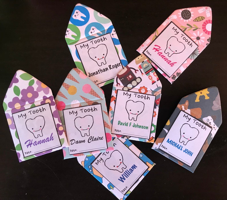 PERSONALIZED Set of 20 toothy Envelopes for Tooth - Etsy