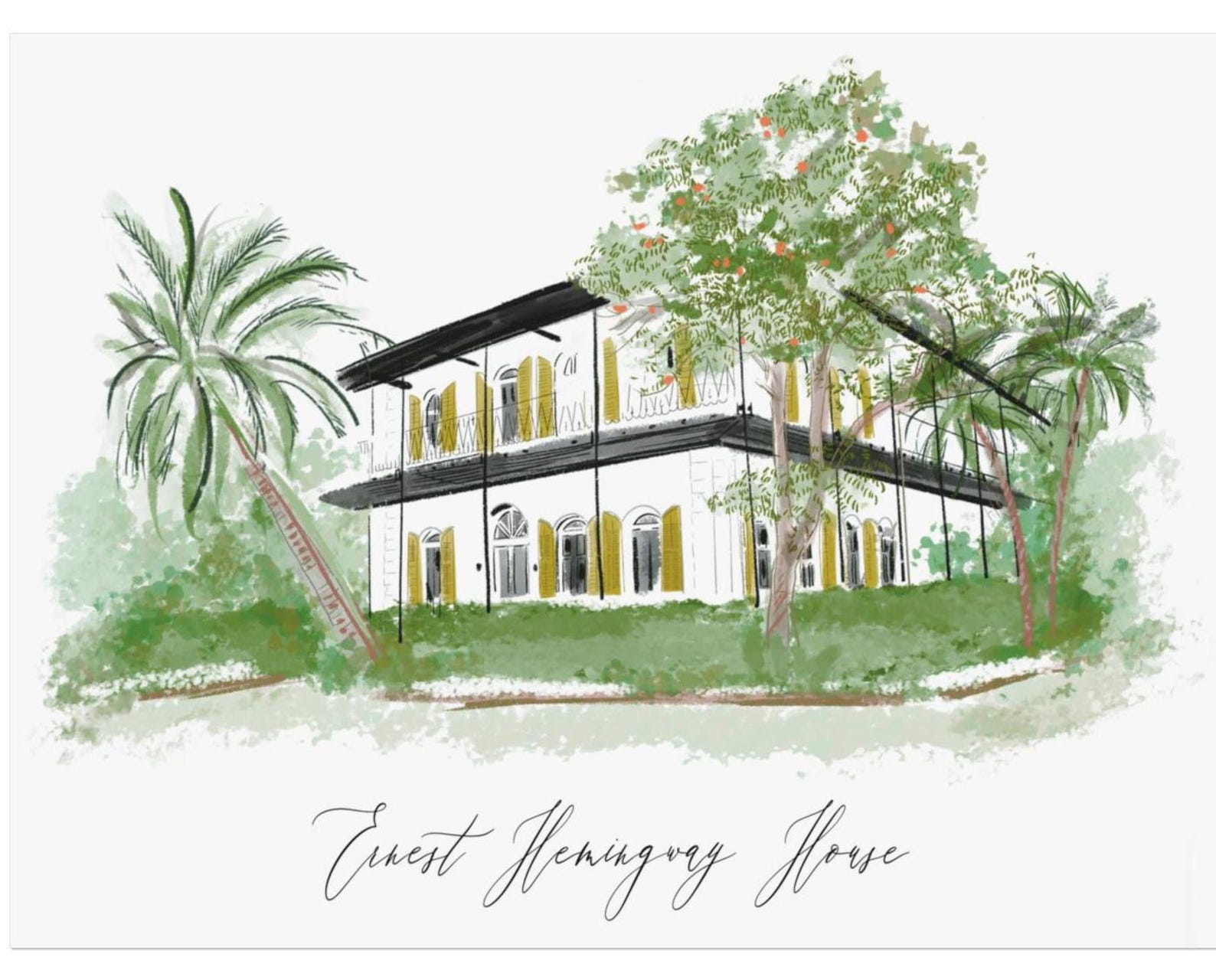 Ernest Hemingway House - Art Print - Etsy