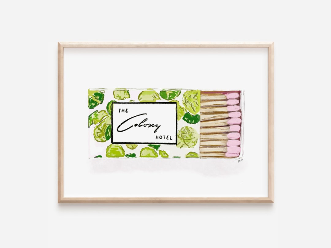 The Colony Hotel Matchbox - Art Print - Etsy