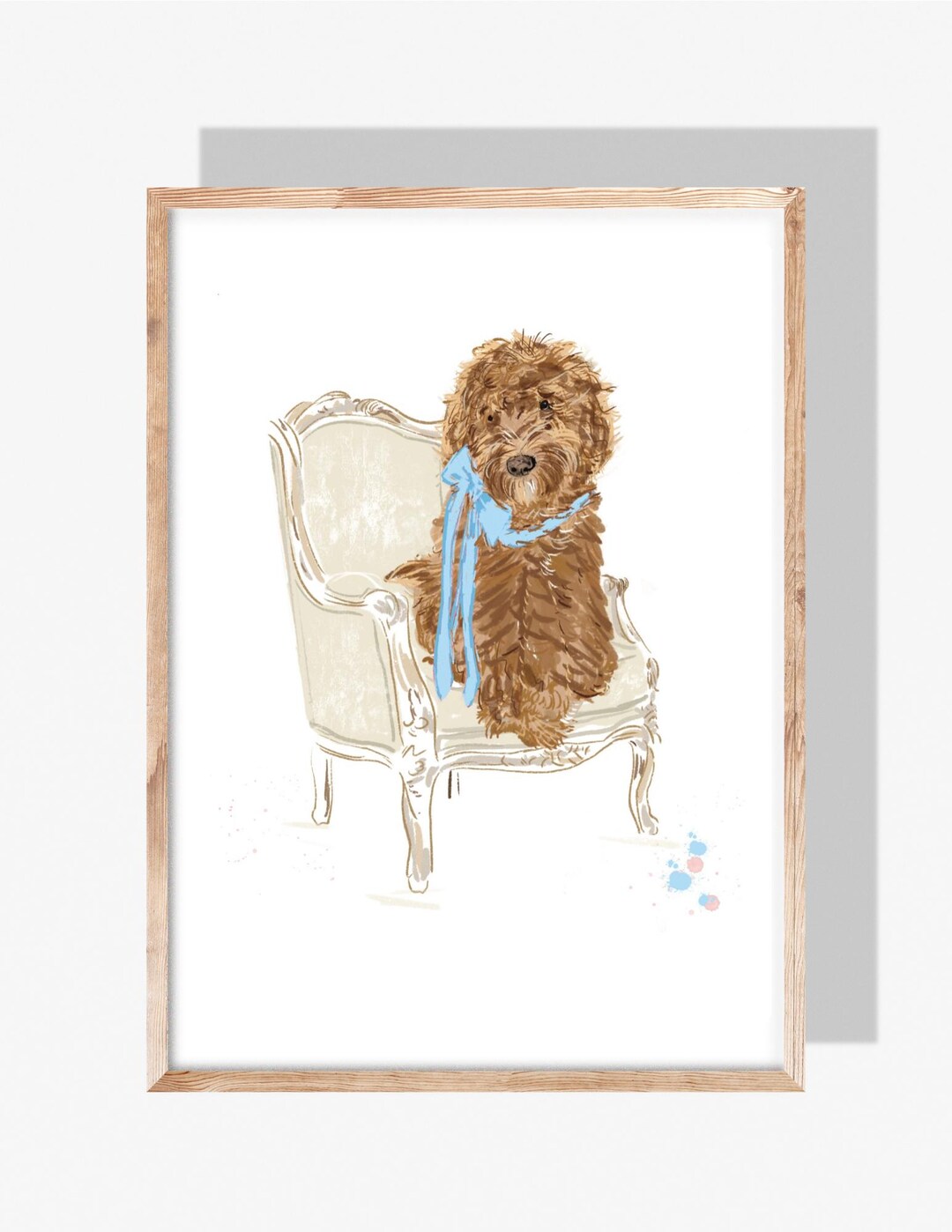 Sit Pretty Doodle Blue - Art Print - Etsy