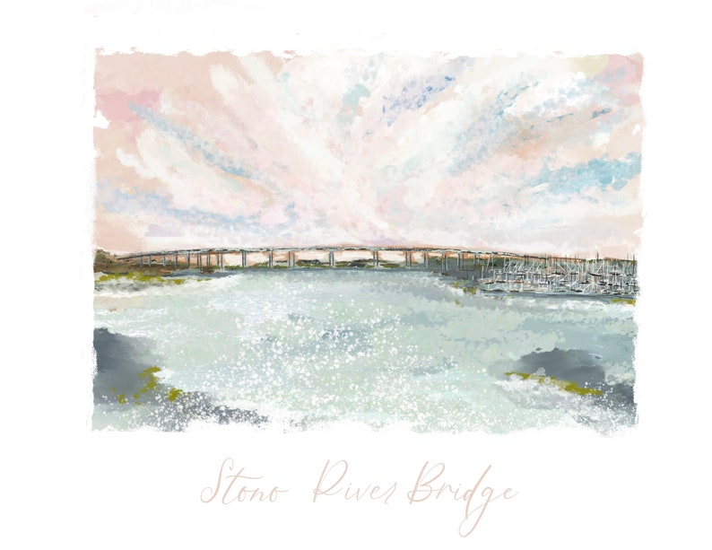 Stono River Bridge Charleston, South Carolina - Art Print - Etsy