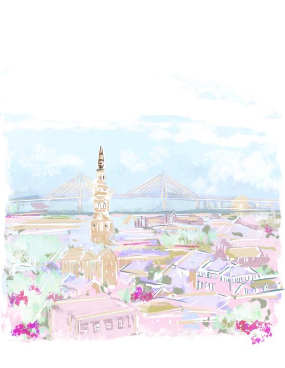 Pastel City - Art Print - Etsy