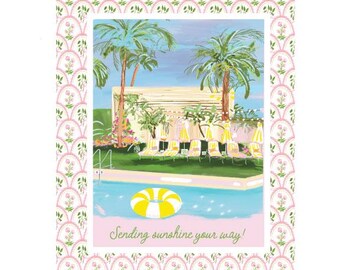 Hand Painted Card, Sending Sunshine, Blank Inside With Envelope - Etsy