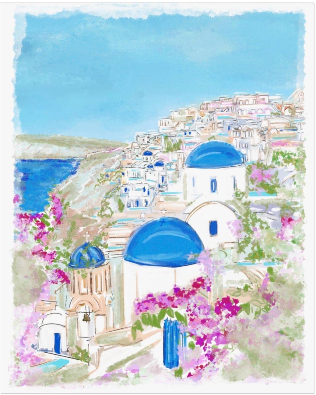 Santorini - Art Print - Etsy