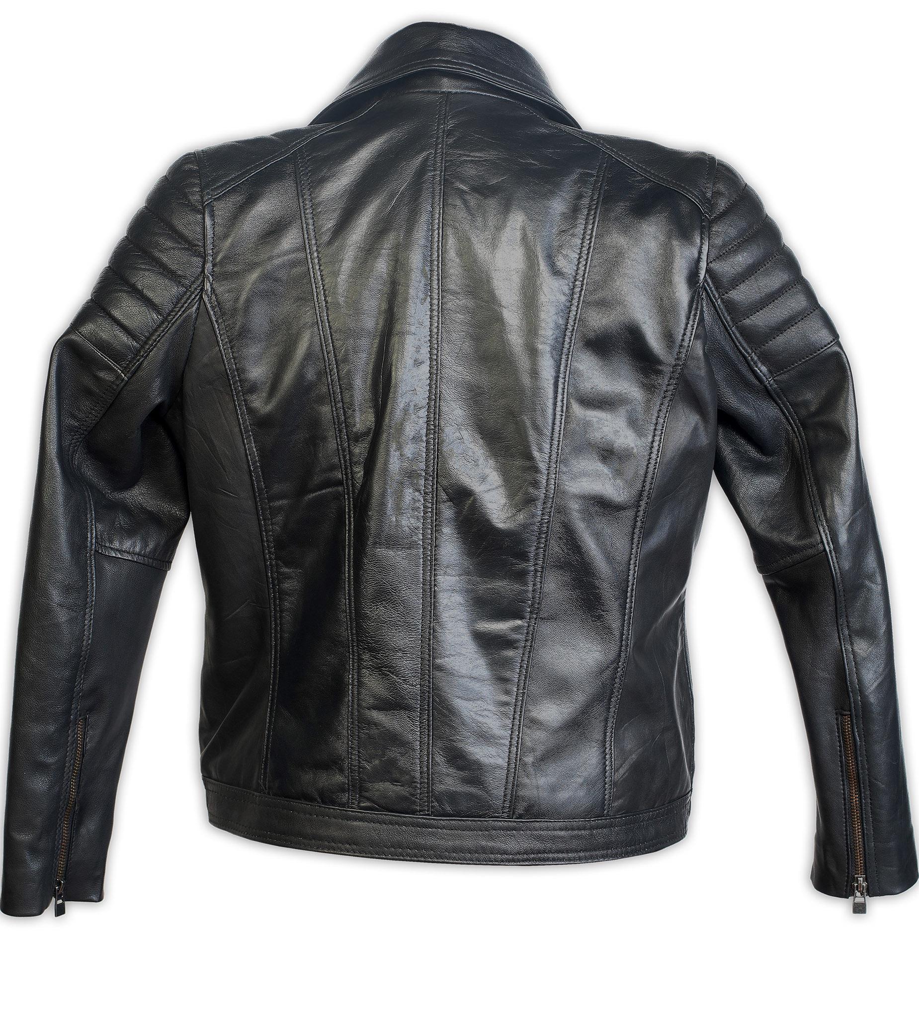 F1 Motorcycle Racer Black Leather Jacket Women, Ribbed Shoulder ...