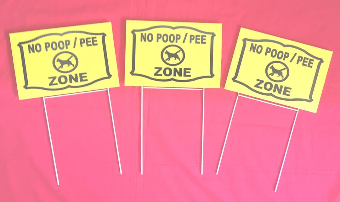3 9 X 6 No Dog Poop Pee Zone Lawn Signs - Etsy