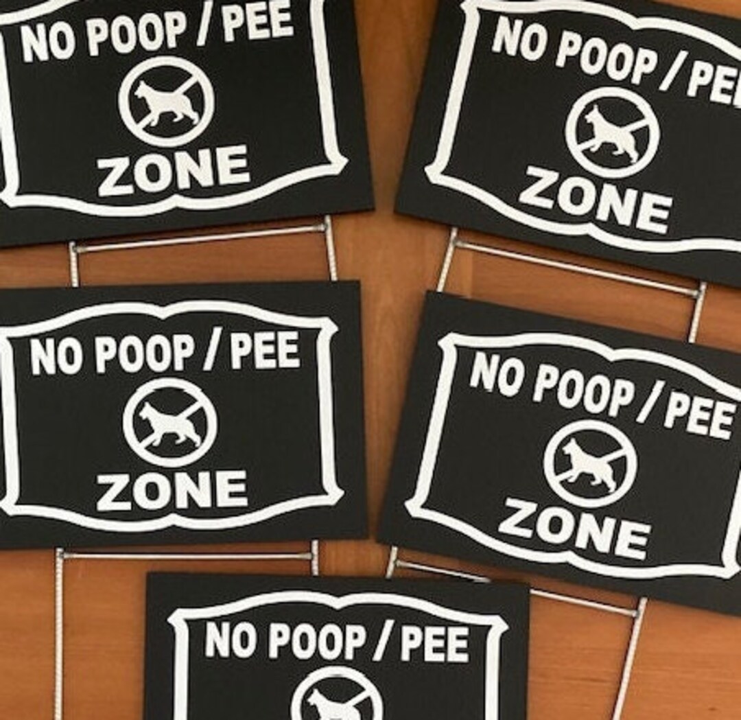 LOT OF 10 Signs 10 Stands No Poop Pee Zone Keep Dogs off Your Grass 9 X ...