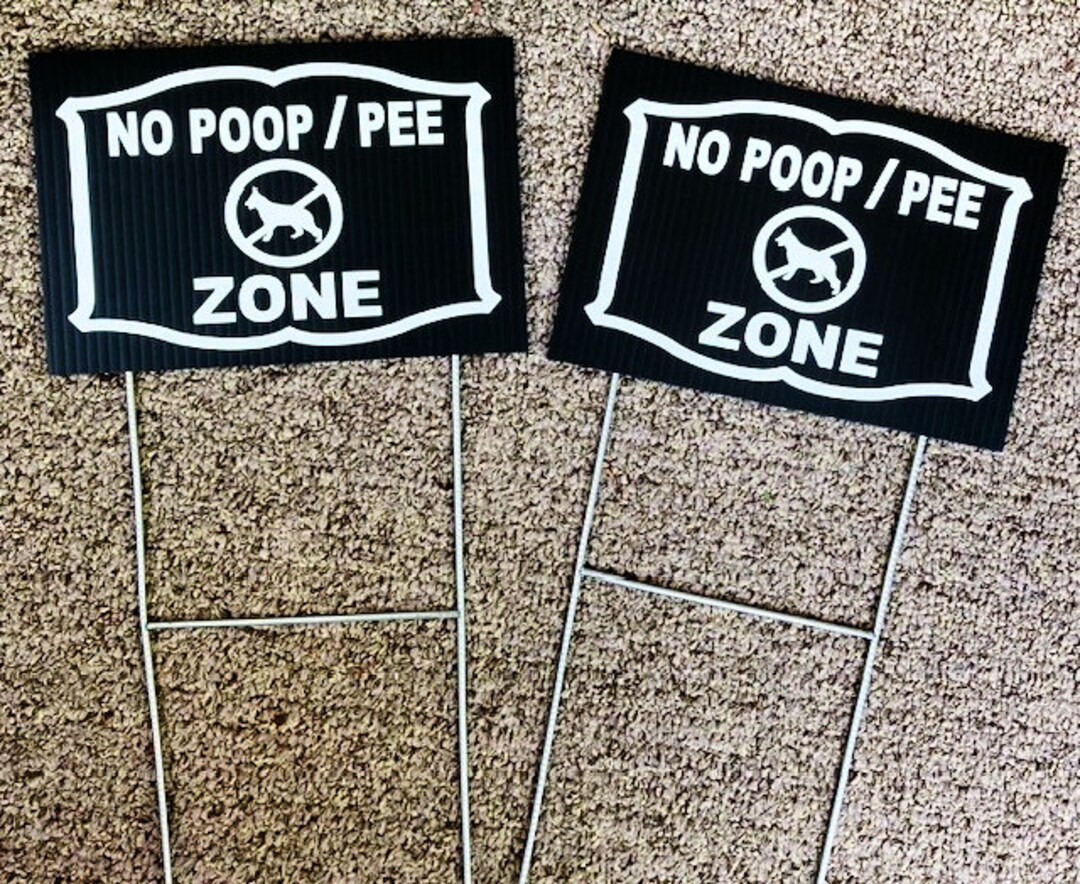 2 Signs NO Dog POOP PEE Zone Display Sign to Keep Dogs off Grass 2 ...