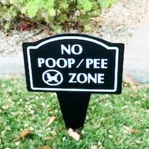 HANDMADE USA NO Poop Pee Zone Yard Sign Dogs off Grass Sign Garden Lawn ...