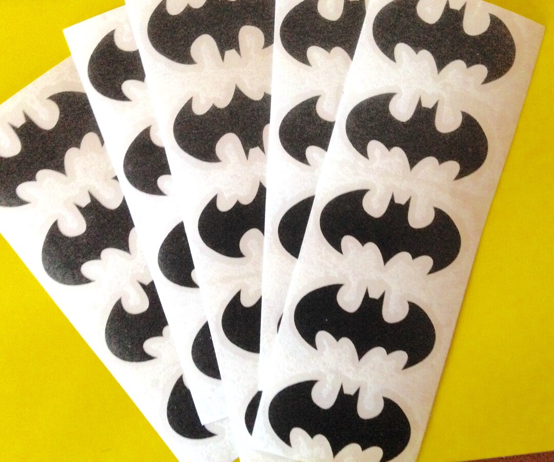 48 Batman Vinyl Stickers 1x2 Made USA Black Indoor Outdoor Weatherproof ...