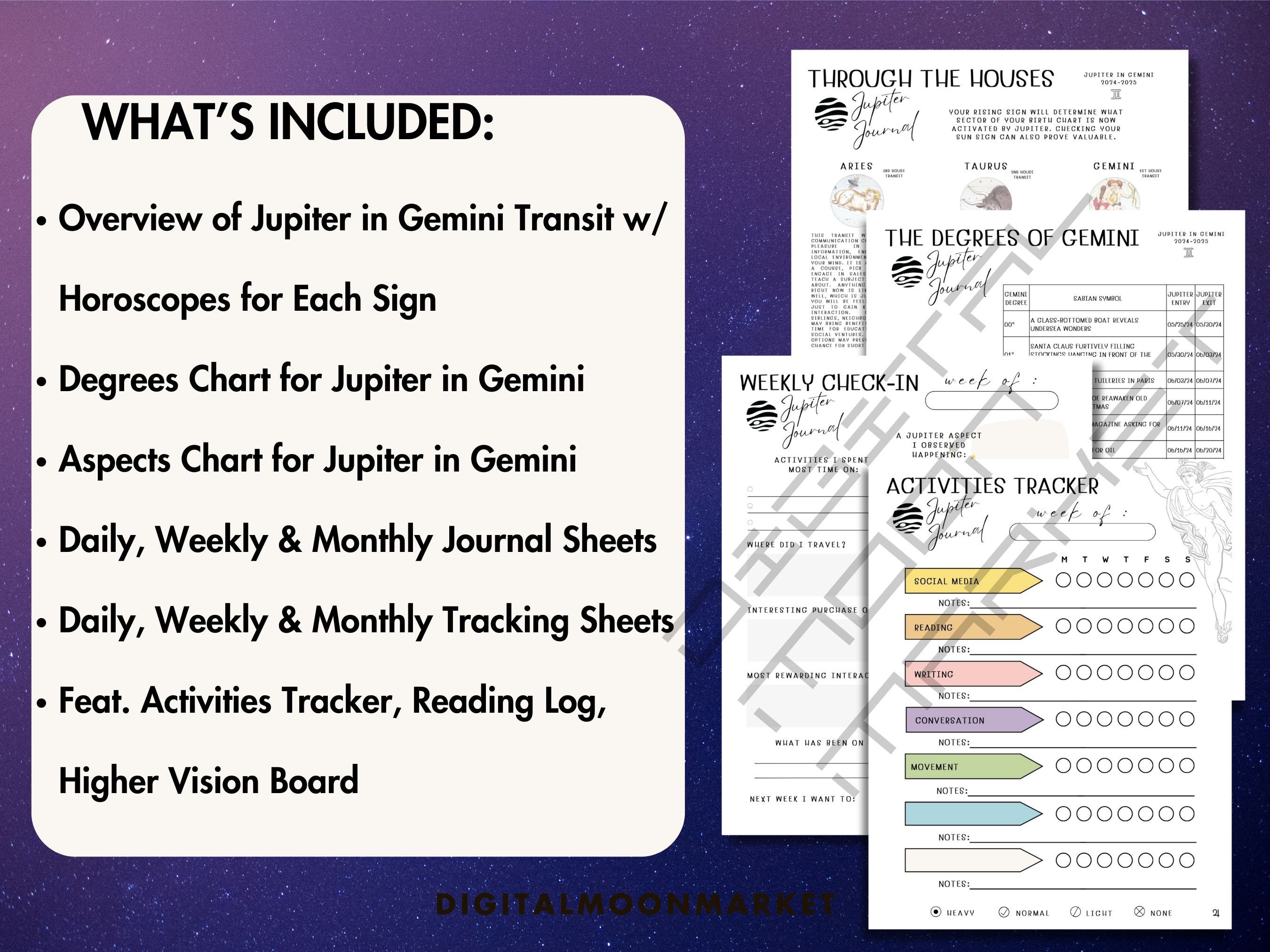 Jupiter Journal | Astrology Planner & Tracker | Daily, Weekly, Monthly ...