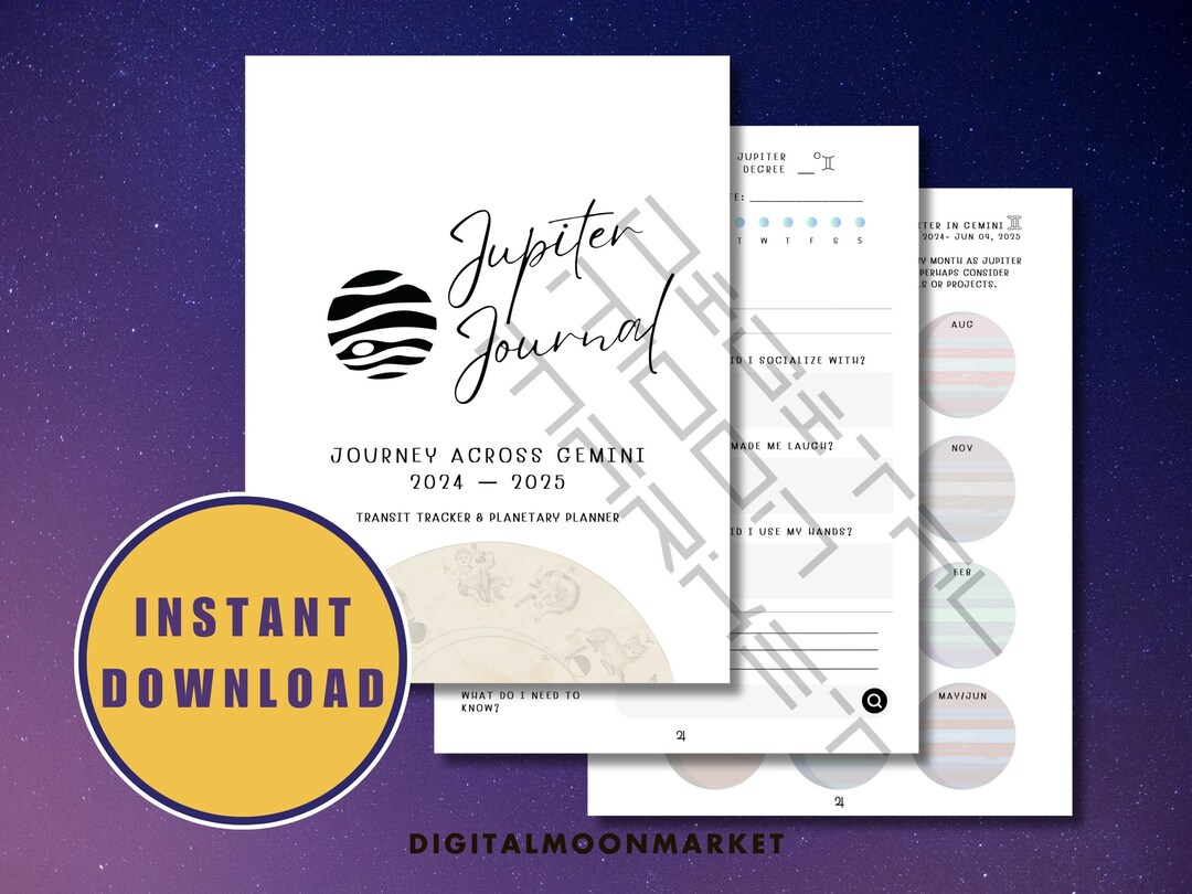 Jupiter Journal | Astrology Planner & Tracker | Daily, Weekly, Monthly ...
