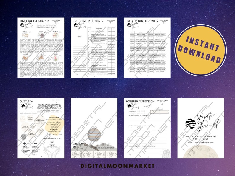 Jupiter Journal | Astrology Planner & Tracker | Daily, Weekly, Monthly ...
