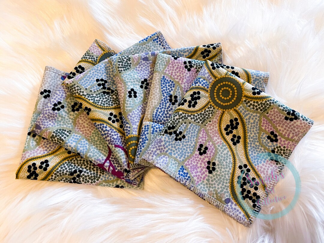Aboriginal Style Print Fabric Napkin Set of 6 - Etsy