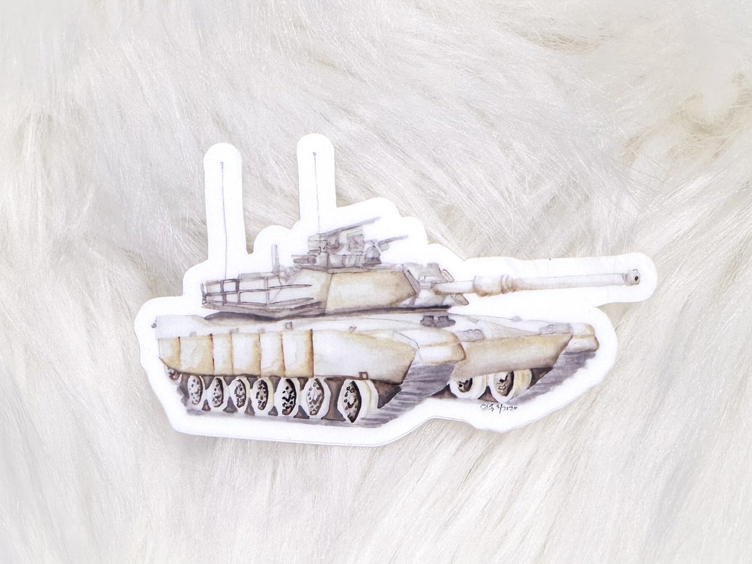 Tan Army Tank Watercolor Die-cut Sticker - Etsy