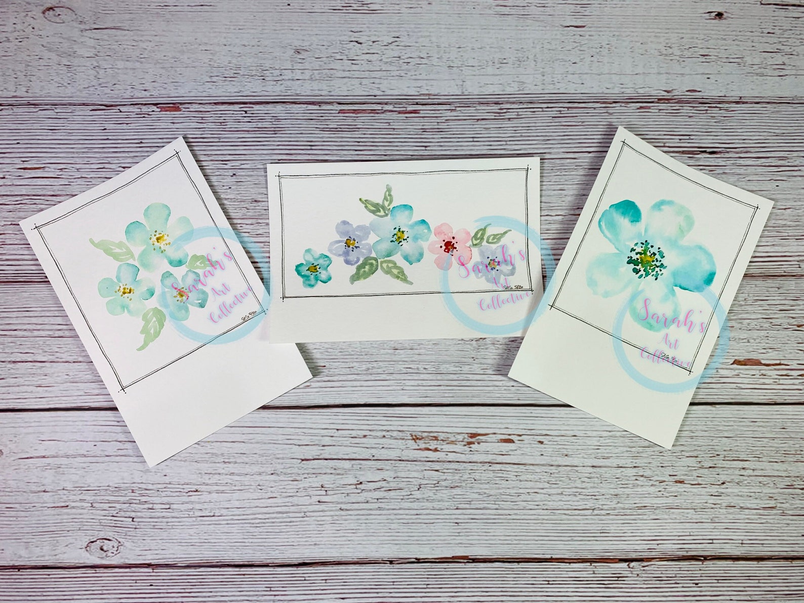 Pastel Flowers Watercolor Postcards - Etsy