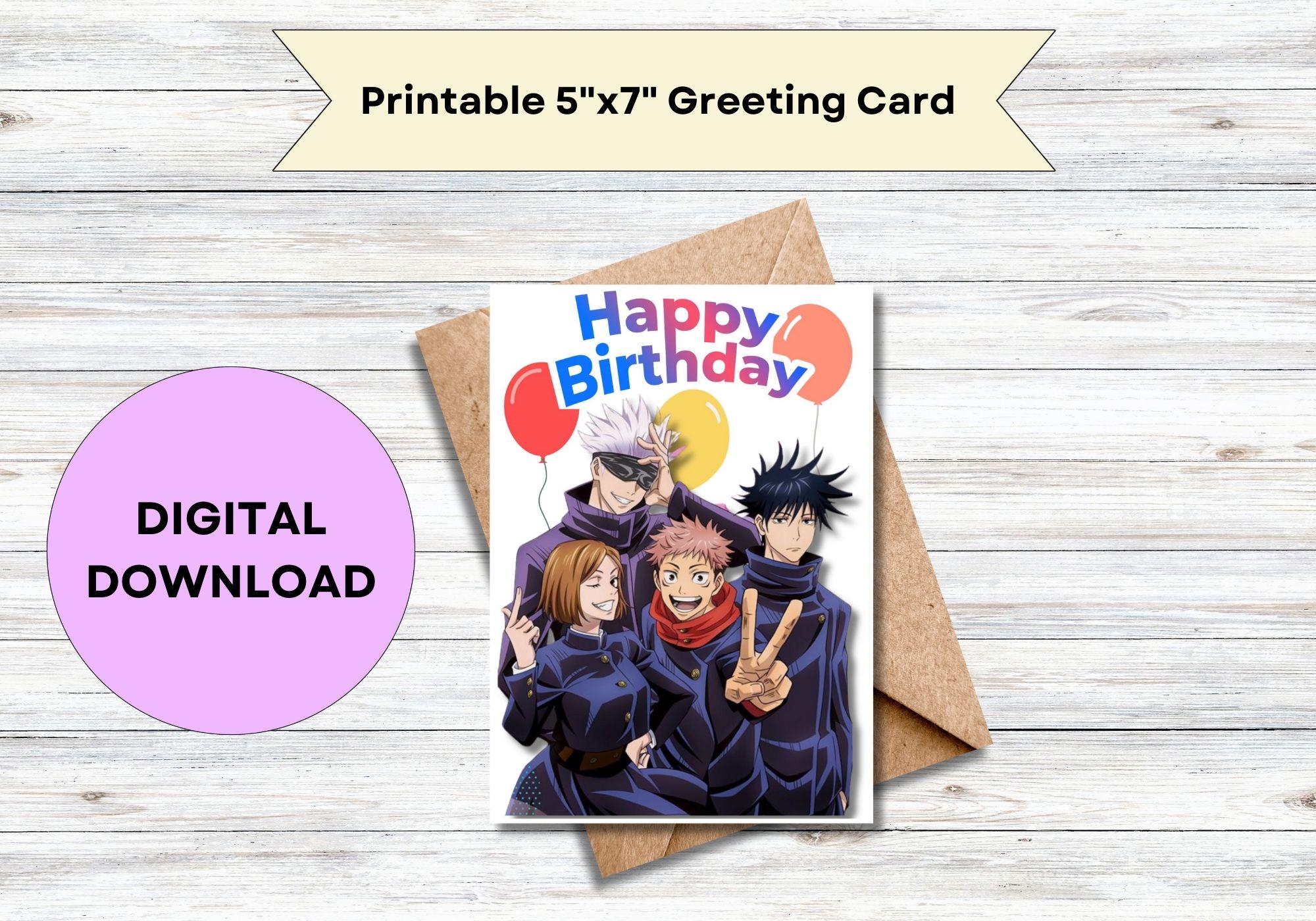 Jujutsu Kaisen Birthday Card Digital Download | Anime-inspired ...