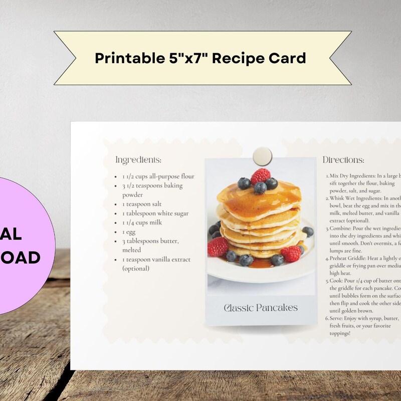 Breakfast Recipe - Etsy