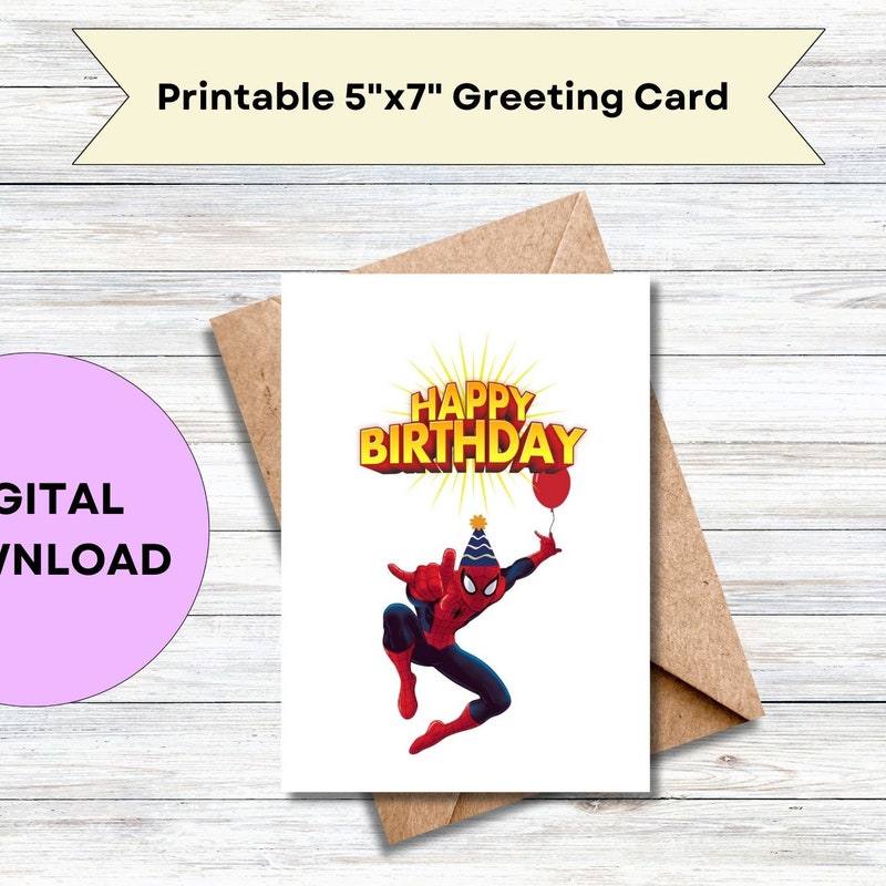 Spiderman Birthday Cards - Etsy
