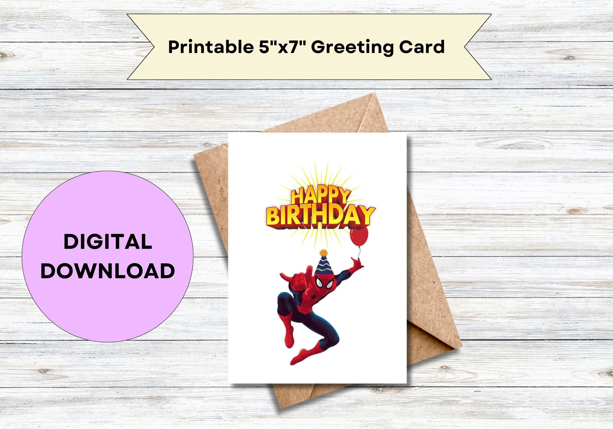 Printable Birthday Card | Spiderman | Digital Download - Etsy